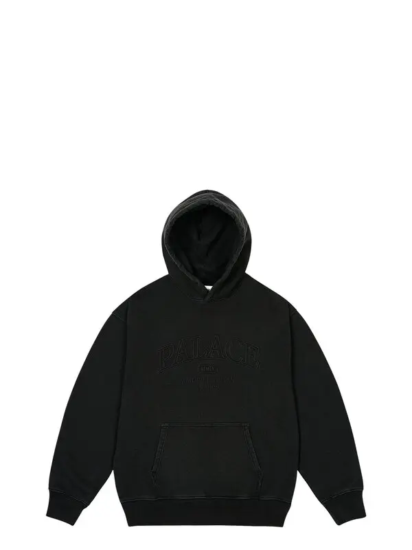 PALACE Unitas Pigment Wash Hooded Sweatshirt - Black