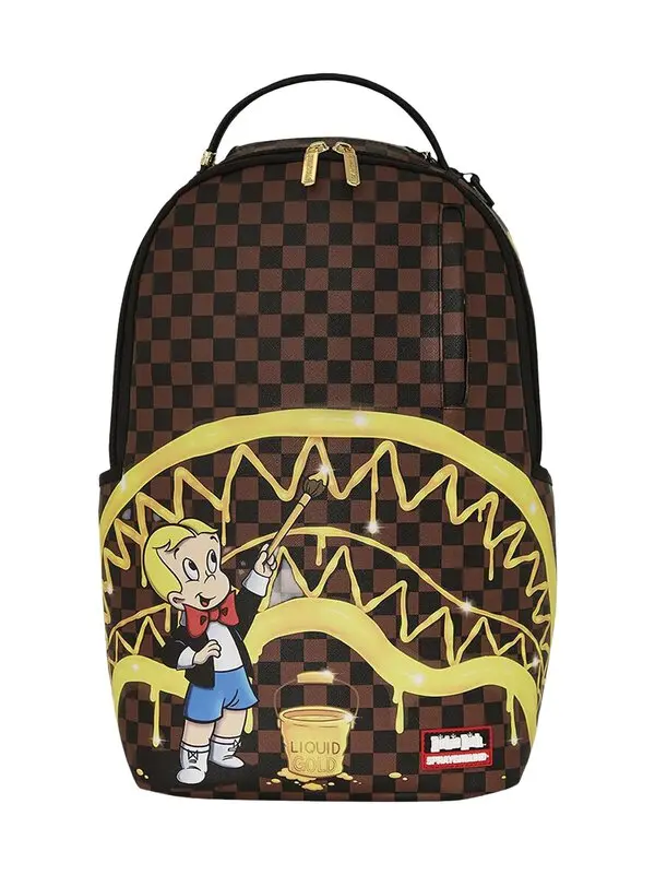 SPRAYGROUND Richie Rich Paint The Shark Gold Backpack - Multicolor