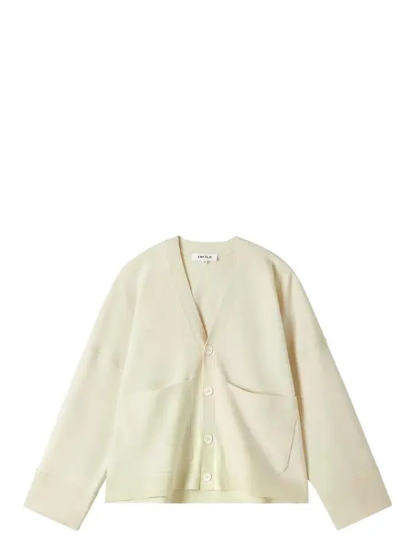 ENFOLD V-neck Drop-shoulder Cardigan - Neutrals