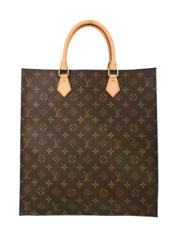 LOUIS VUITTON Monogram Sac Plat Tote Bag - Brown