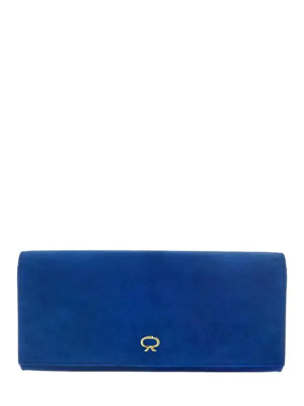 GIANVITO ROSSI Monica Suede Clutch Bag - Blue