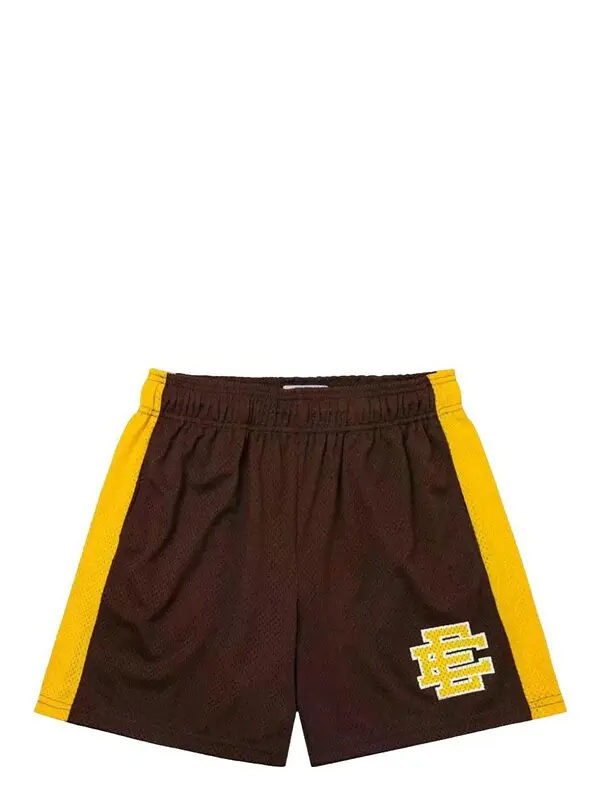 ERIC EMANUEL Basic Mesh Shorts With Side Stripe Detail - Brown