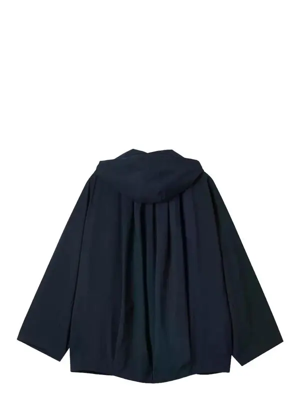 ENFOLD Hooded Pleated Jacket - Blue