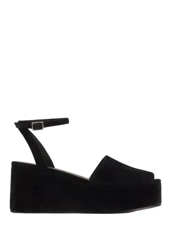 12 STOREEZ Platform Sandals With Ankle Strap - Black