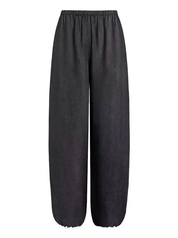 12 STOREEZ Delave Linen Drawstring Trousers - Grey