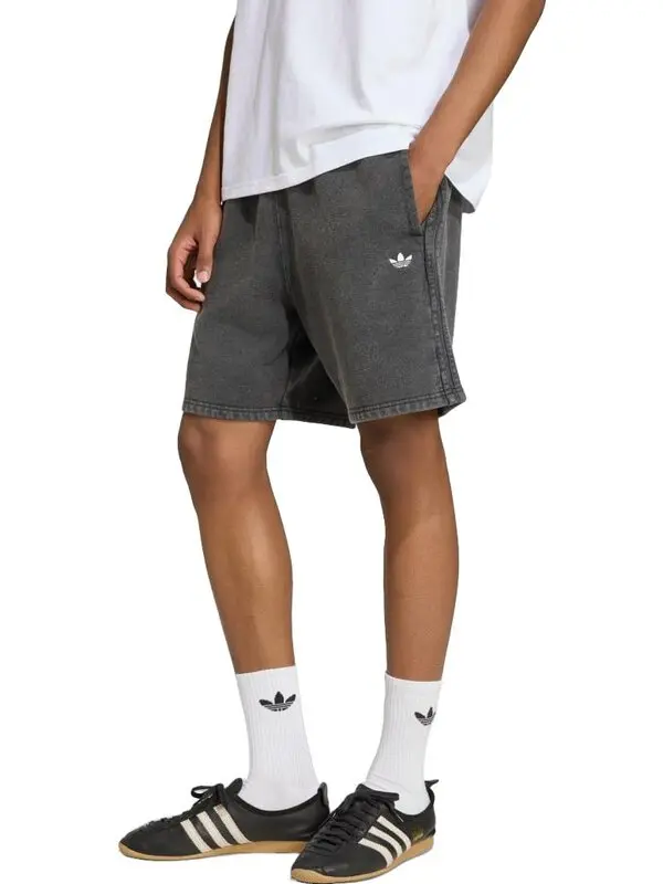 Adidas Originals Trefoil Essentials Washed Fleece Shorts - Black