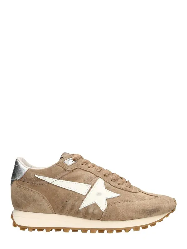 GOLDEN GOOSE Marathon Suede Trimmed Lace Up Sneakers - Beige