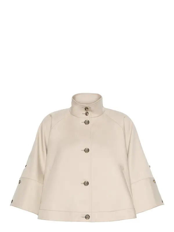 Max Mara Cotton Cropped Jacket With Funnel Neck - Grey