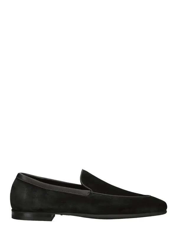 John Lobb Suede Tyne Ii Loafers - Black