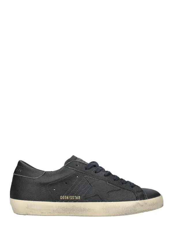 GOLDEN GOOSE Leather Super-star Sneakers - Navy