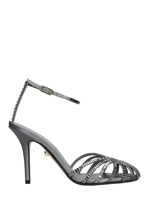 ALEVI MILANO Satin Penelope Xtal High Heel Sandals - Grey