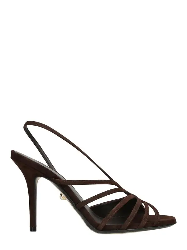 ALEVI MILANO Suede Star Heeled Sandals 95 - Brown