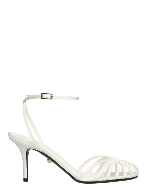 ALEVI MILANO Blake Satin Heeled Sandals 75 - White