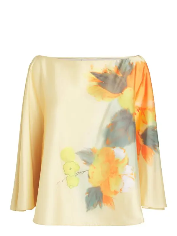 Cinq À Sept Watercolour Floral Carole Top - Yellow