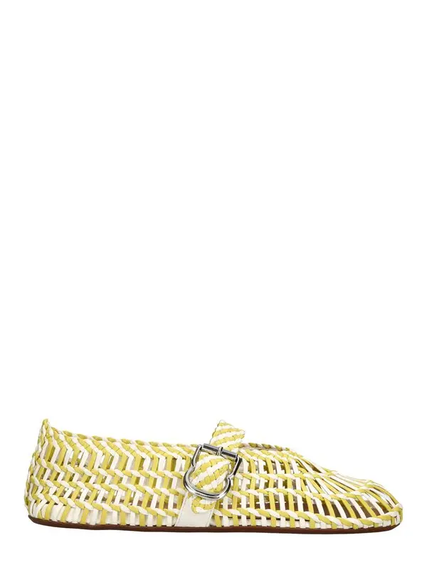 Alaïa Braided Leather Ballerina Flats - Yellow