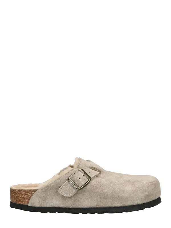 BIRKENSTOCK Shearling Lined Boston Clogs - Brown