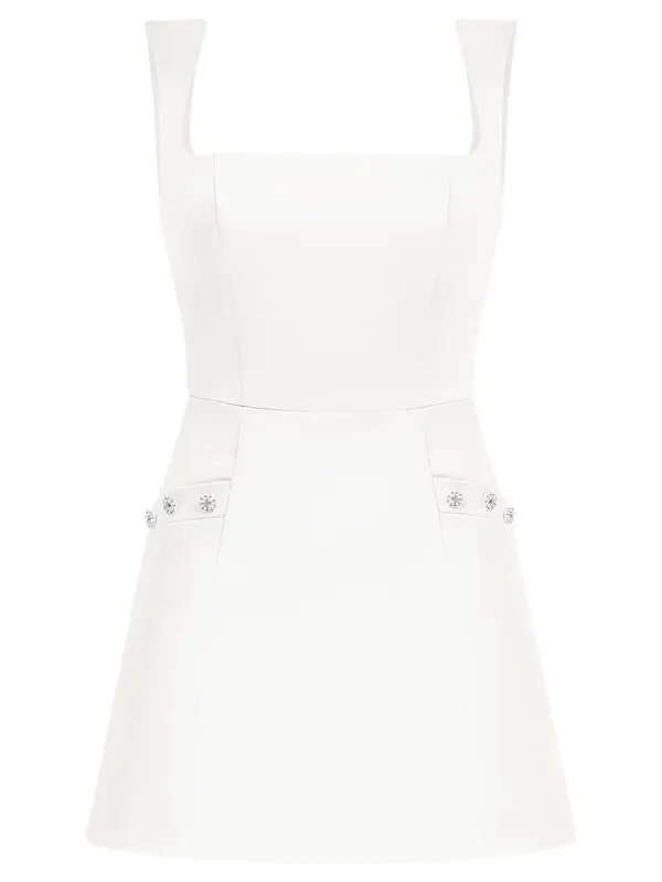 TIA DORRAINE Blame Gravity Satin Mini Dress - White