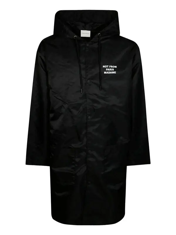 Drole De Monsieur The" Slogan Parka Jacket - Nero