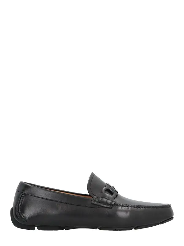 FERRAGAMO Byte Leather Loafers With Round Toe - Black