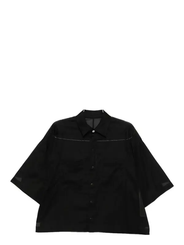 Rick Owens Short Sleeve Cotton Shirt - Nero