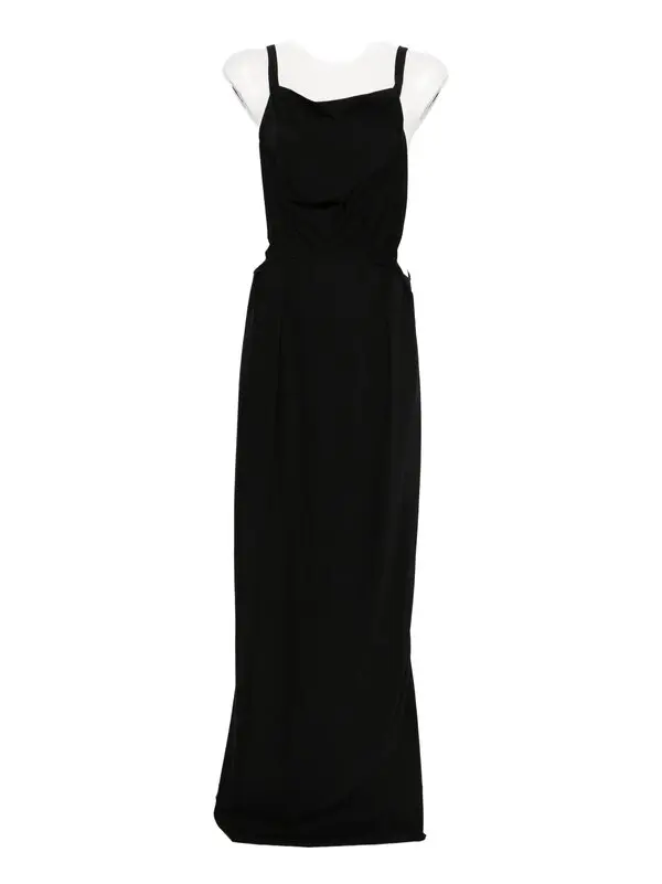 Rick Owens Longline Cotton T-shirt Dress With Center Back Slit - Nero