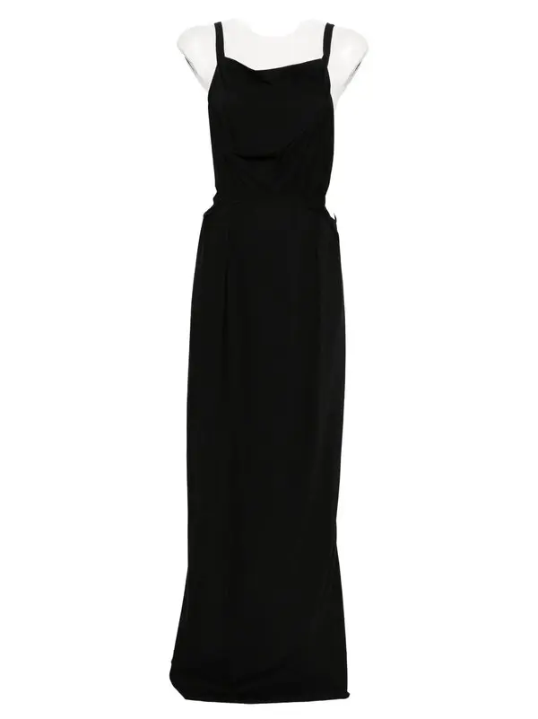 Rick Owens Longline Cotton T-shirt Dress With Center Back Slit - Nero