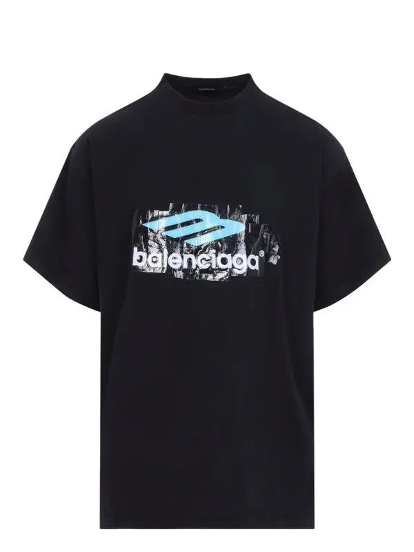 Balenciaga Oversized Cotton T-shirt - Black