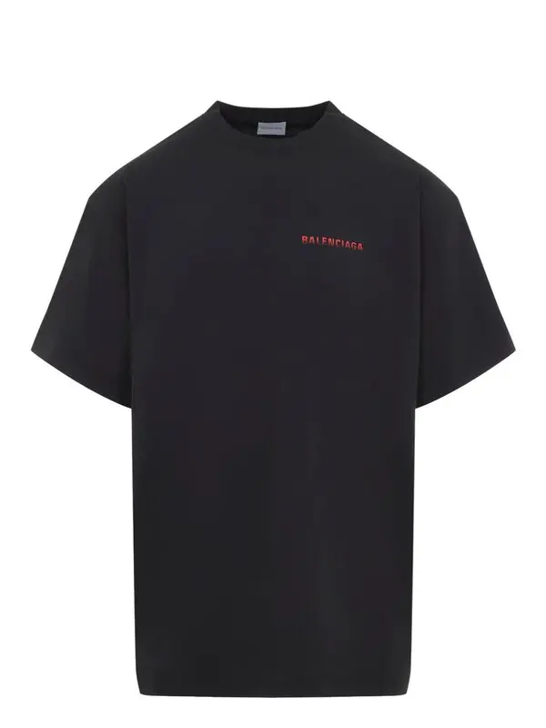 Balenciaga Oversized Cotton T-shirt - Black