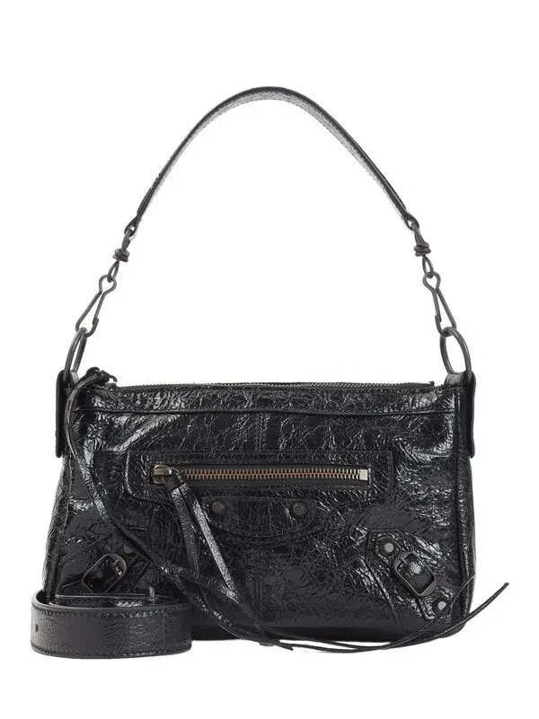 Balenciaga Mini Le City Moto Shoulder Handbag - Black