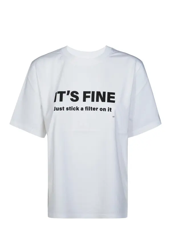 Victoria Beckham Textured T-shirt - Bianco