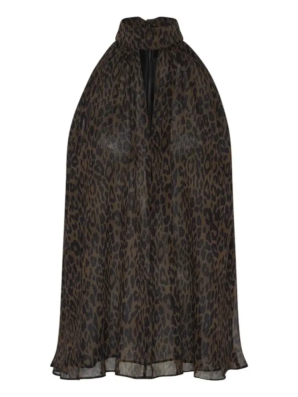 ROTATE BY BIRGER CHRISTENSEN Halterneck Bow Detail Top - Marrone