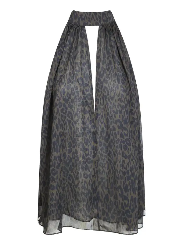 ROTATE BY BIRGER CHRISTENSEN Halterneck Bow Detail Top - Marrone