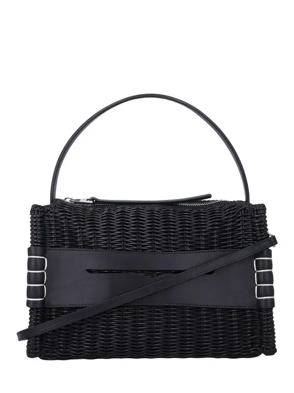 JW Anderson Mini Woven Leather Loafer Handbag - Nero