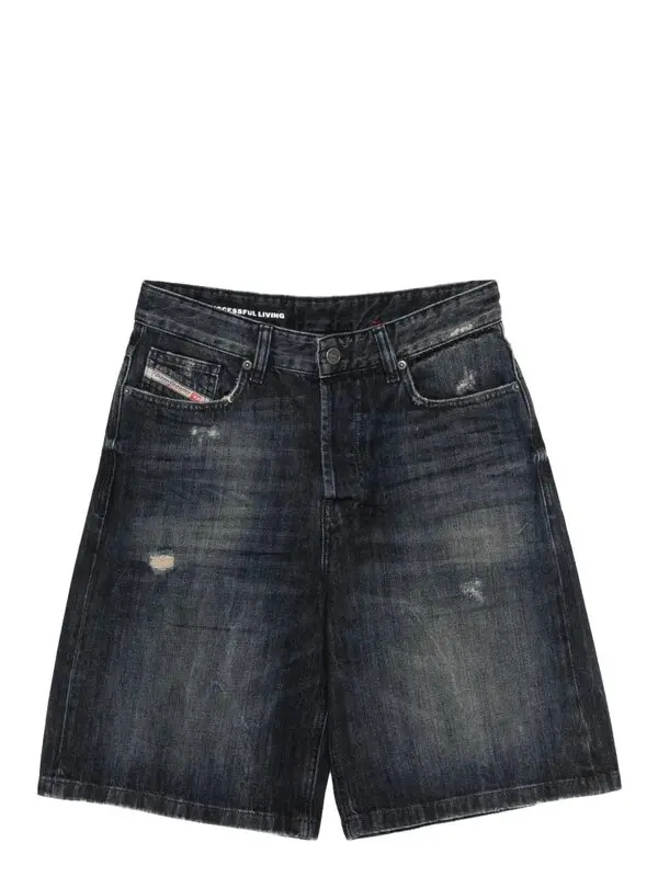 DIESEL® Cotton Denim Shorts - Blu