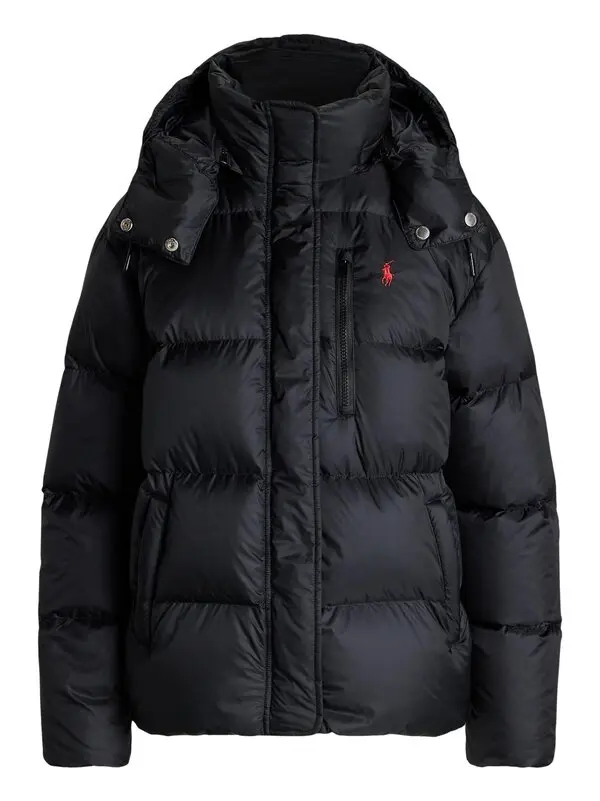 Ralph Lauren Recycled Nylon Quilted Padded Coat With Detachable Hood - Black