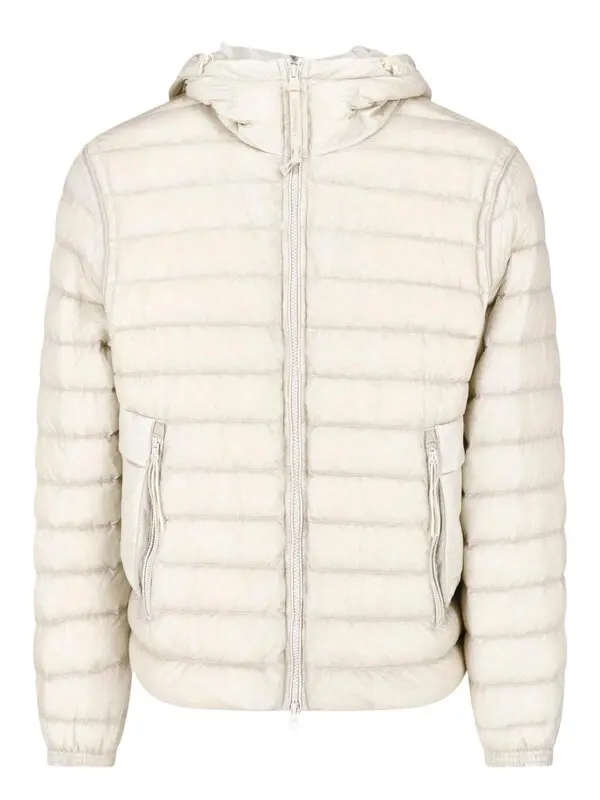 C.P. COMPANY Quilted Hooded Puffer Jacket - Grey