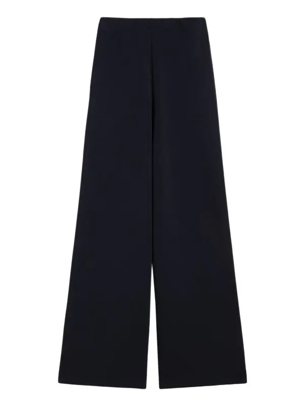 Max Mara Straight-cut Skirt With Logo Elastic Waist - Blu