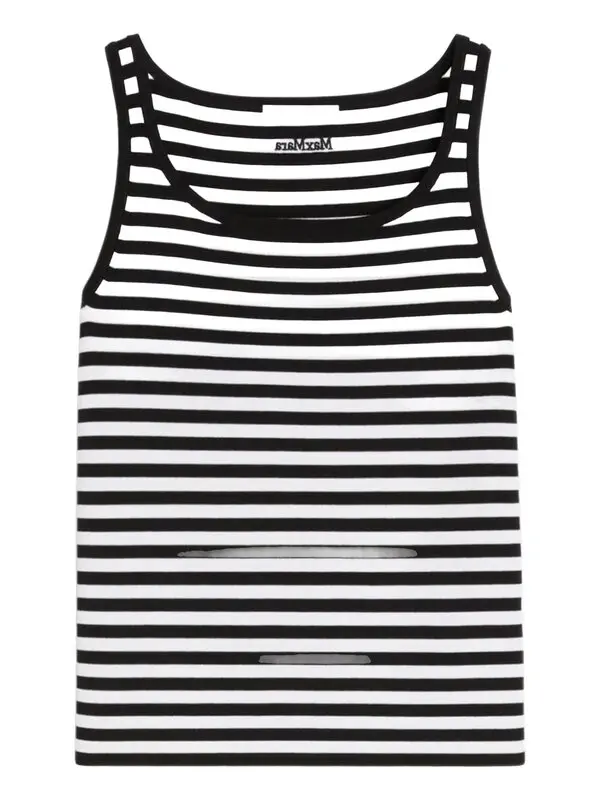 Max Mara Striped Ribbed Tank Top - Nero