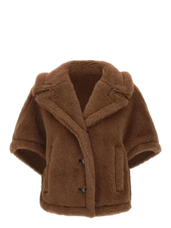 Max Mara Short Kimono Sleeve Wrap Coat - Marrone