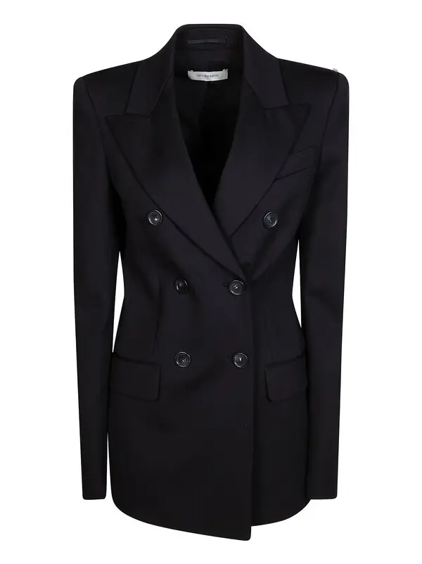 Sportmax Tailored Double-breasted Scuba Jacket - Nero