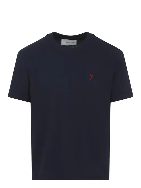 AMI Paris Classic Organic Cotton T-shirt For - Blue
