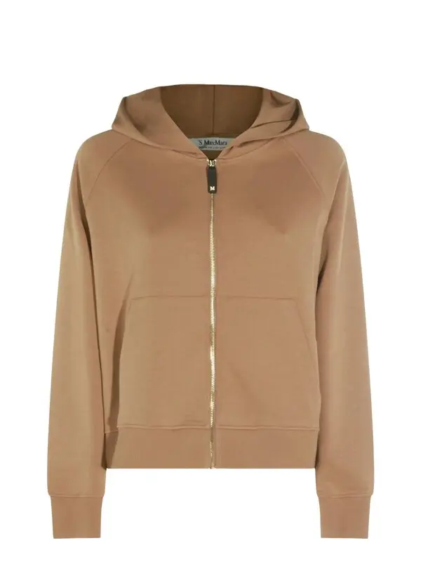 Max Mara Technical Cotton Zip-up Sweatshirt - Beige