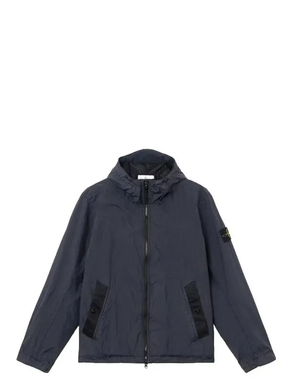 Stone Island Compass Motif Hooded Jacket - Navyblue