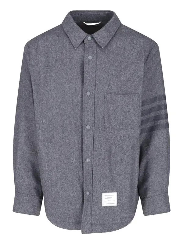Thom Browne Wool Button-front Shirt - Grey