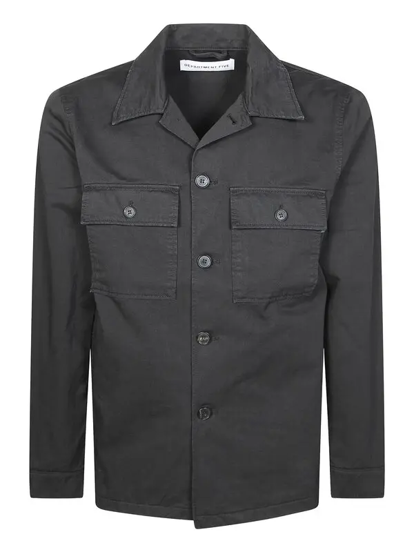 DEPARTMENT 5 Cotton Shirt Jacket With Classic Collar - Nero