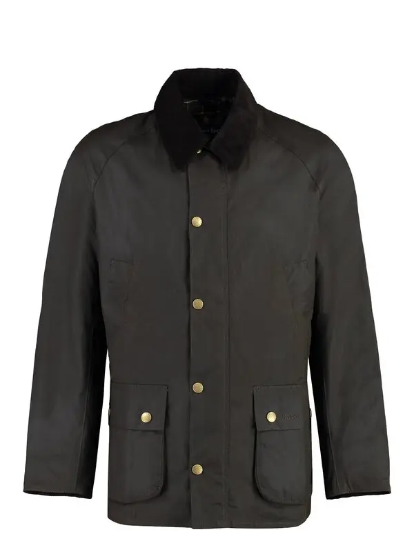 Barbour Ashby Waxed Cotton Jacket With Corduroy Collar - Green