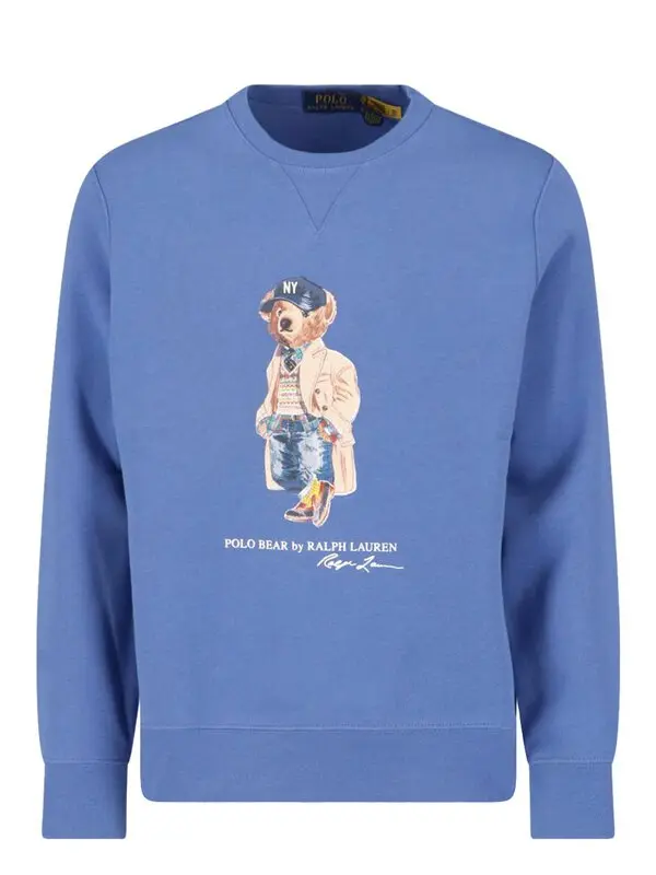 Polo Ralph Lauren Cotton Blend Knit Sweater With Graphic Print - Blue