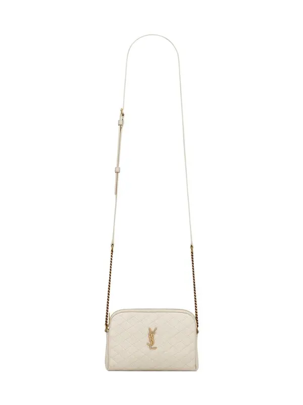 Saint Laurent Quilted Leather Mini Camera Bag With Adjustable Strap - Bianco