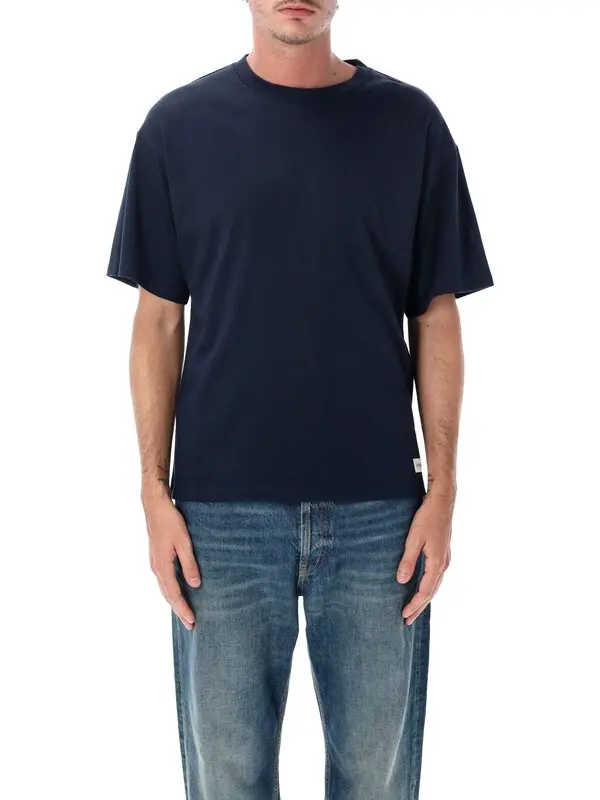 Saint Laurent Crewneck Sweatshirt With Hip Patch - Blu