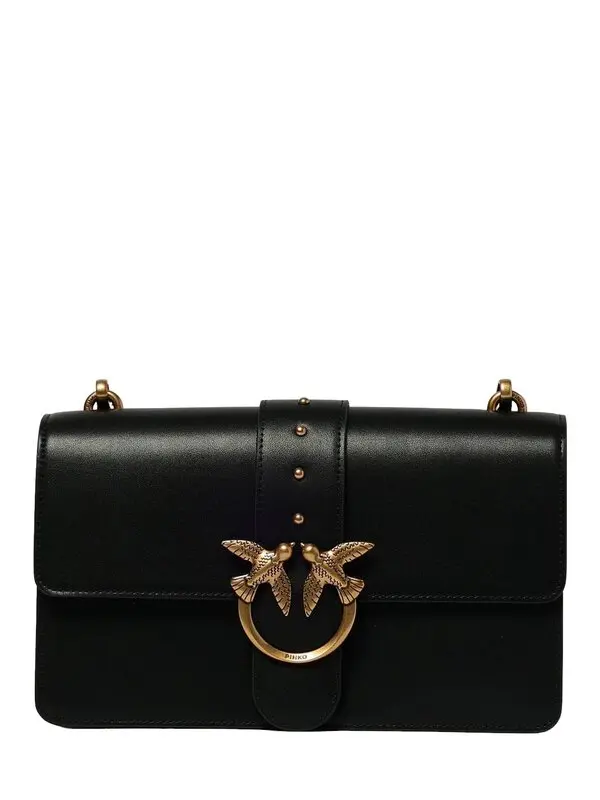 Pinko Leather Shoulder Bag - Black